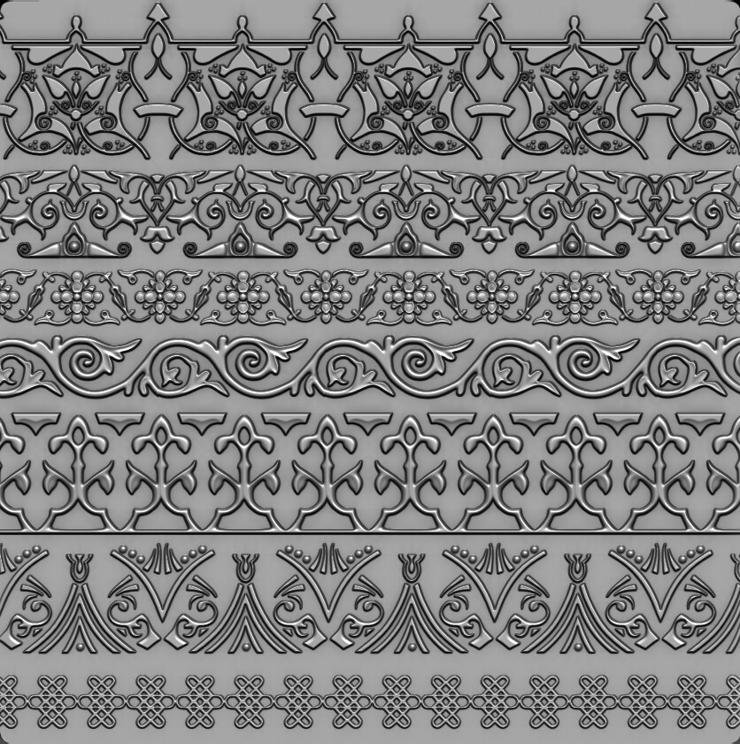 ArtStation - 100 Asian Ornametns And Trim Bush + Alpha | Brushes