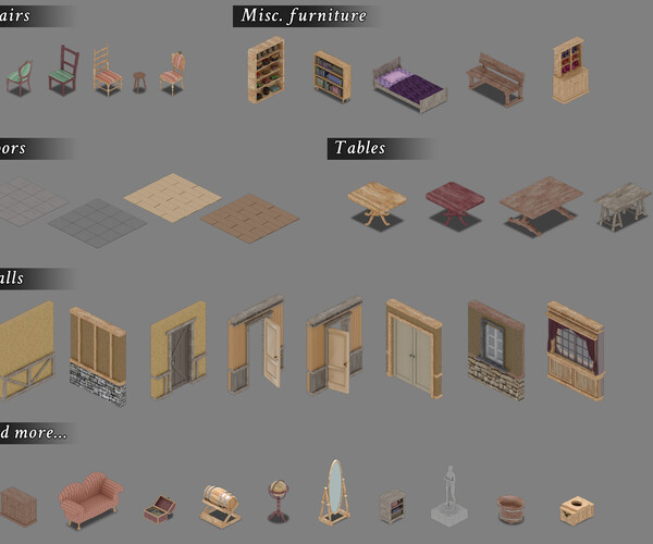 ArtStation - Isometric Medieval Indoor Tiles | Game Assets