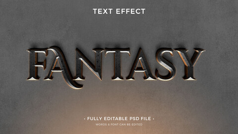 ArtStation - 3D Fantasy PSD fully editable text effect. Layer style PSD ...