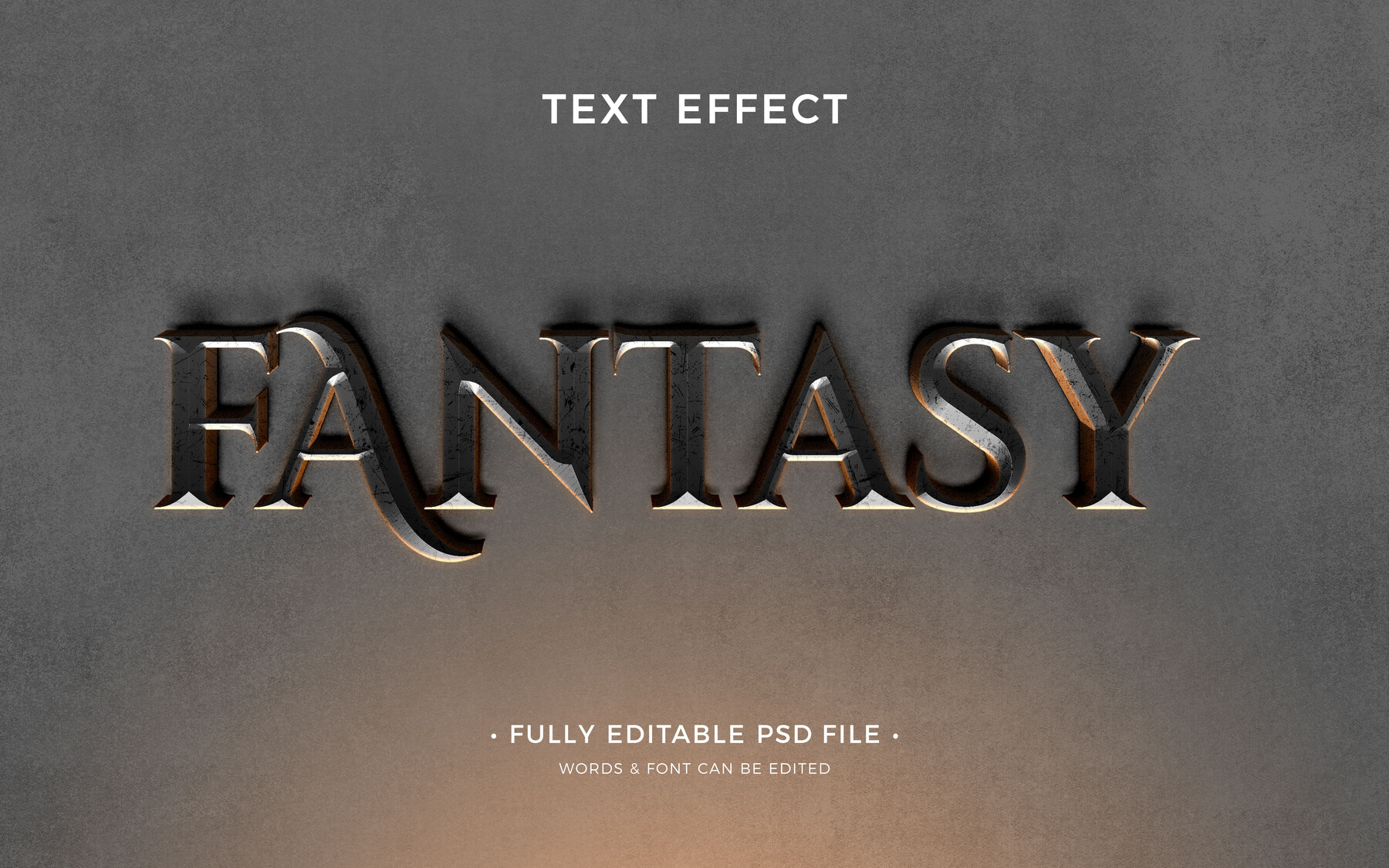 ArtStation - 3D Fantasy PSD fully editable text effect. Layer style PSD mockup template. | Artworks