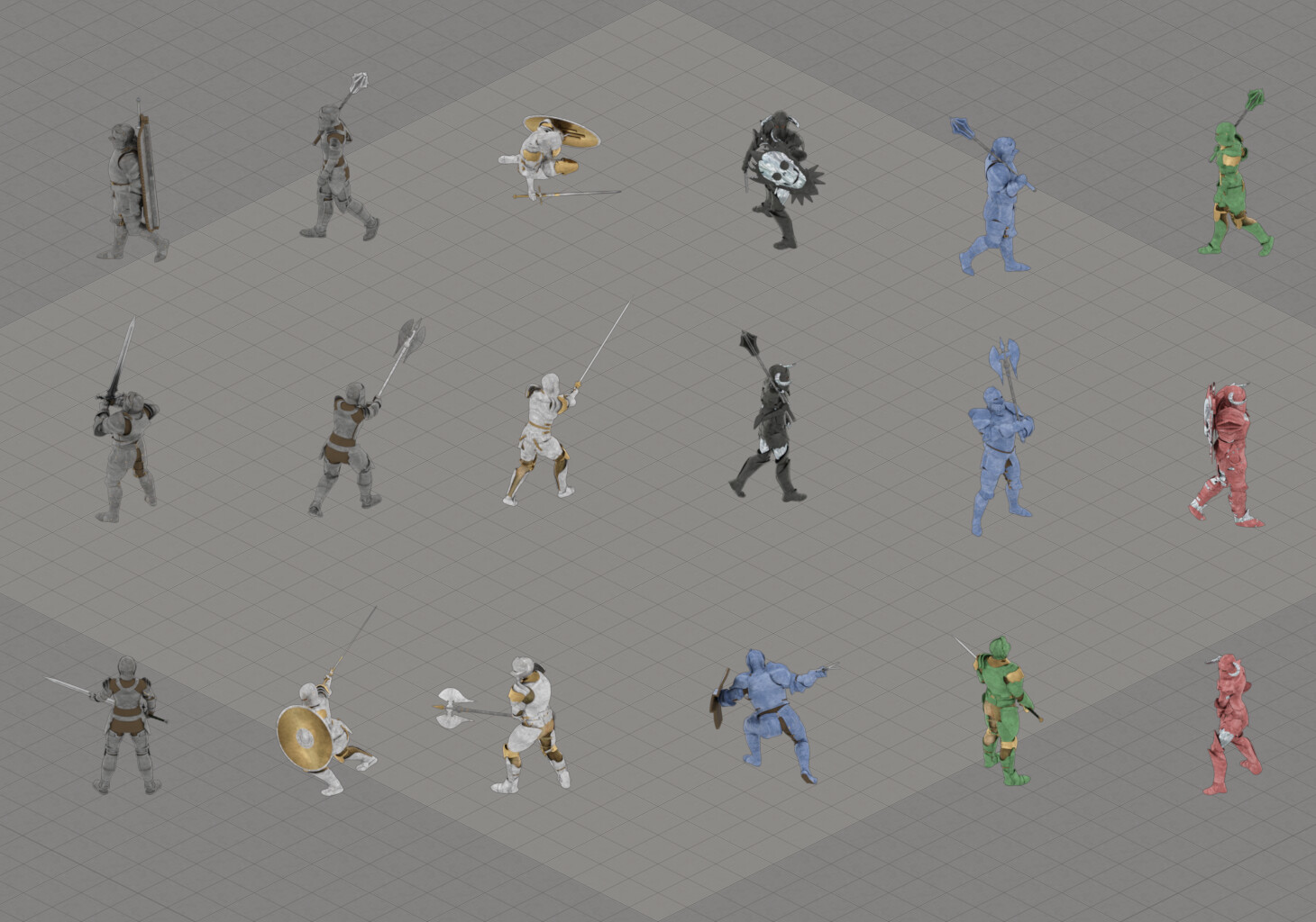 ArtStation - Isometric fantasy knights | Game Assets