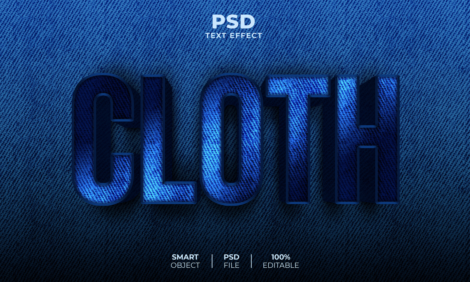 ArtStation - 3D Cloth. PSD fully editable text effect. Layer style PSD ...