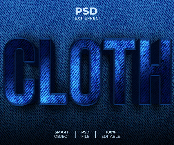 ArtStation - 3D Cloth. PSD fully editable text effect. Layer style PSD ...