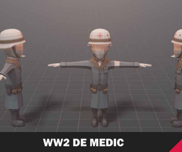 ArtStation - WW2 DE Medic | Game Assets