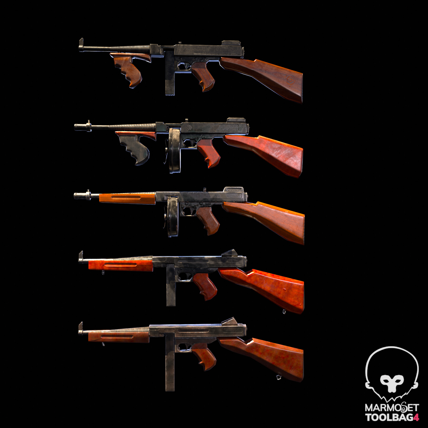 ArtStation - Gun- 5 Model-Game Assets-vol 01 | Game Assets
