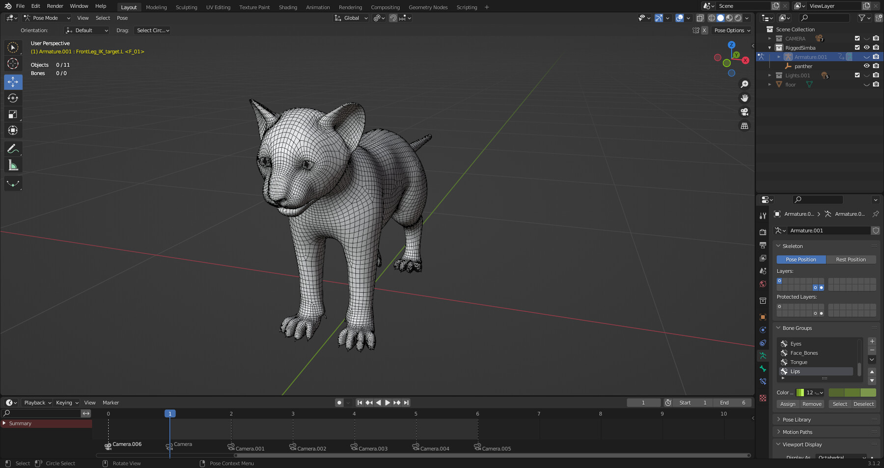 ArtStation - Fur White Lion Cub Rigged and Animated in Blender | Game Assets