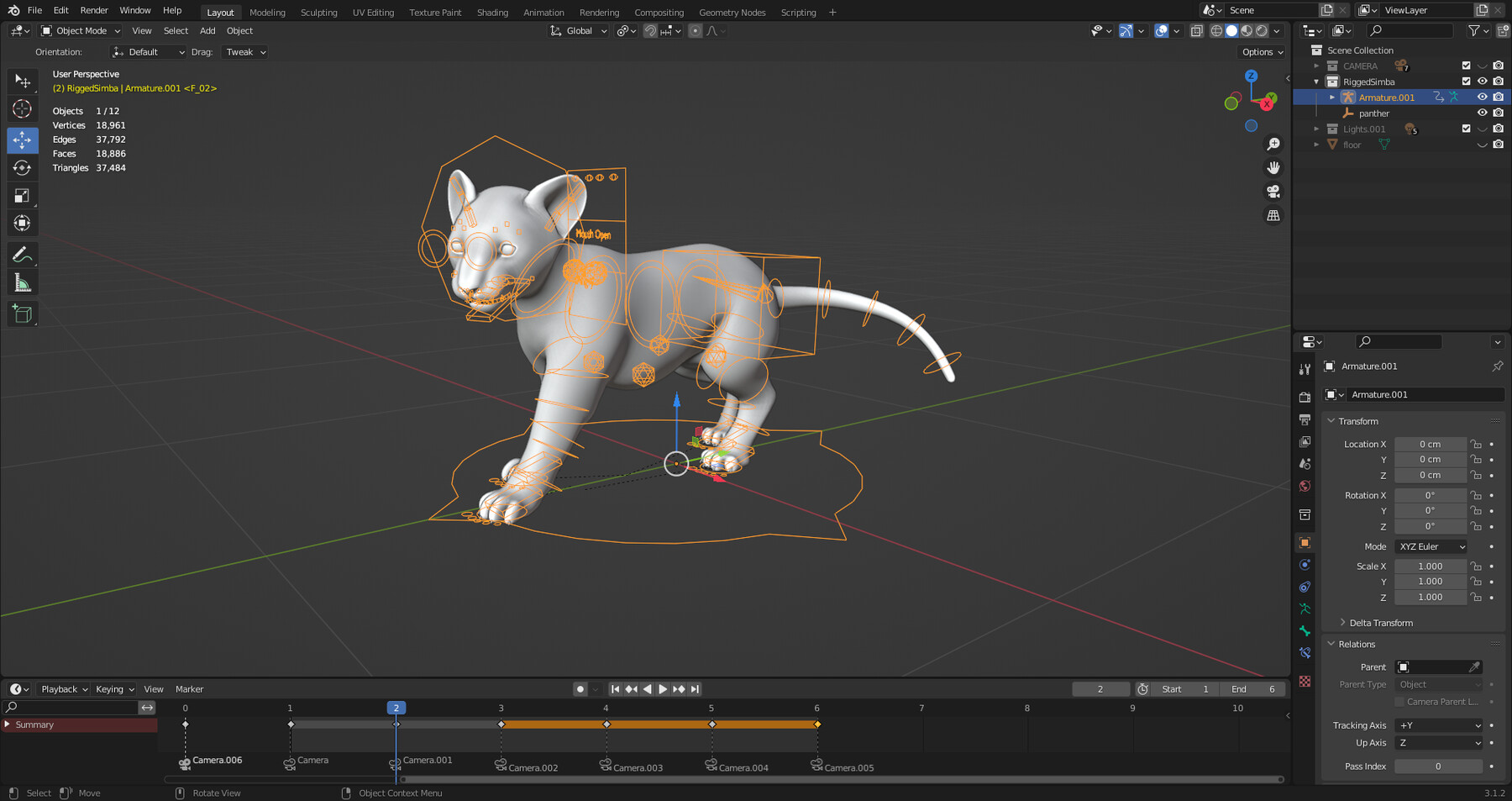 ArtStation - Fur White Lion Cub Rigged and Animated in Blender | Game Assets