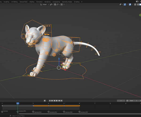 ArtStation - Fur White Lion Cub Rigged and Animated in Blender | Game Assets