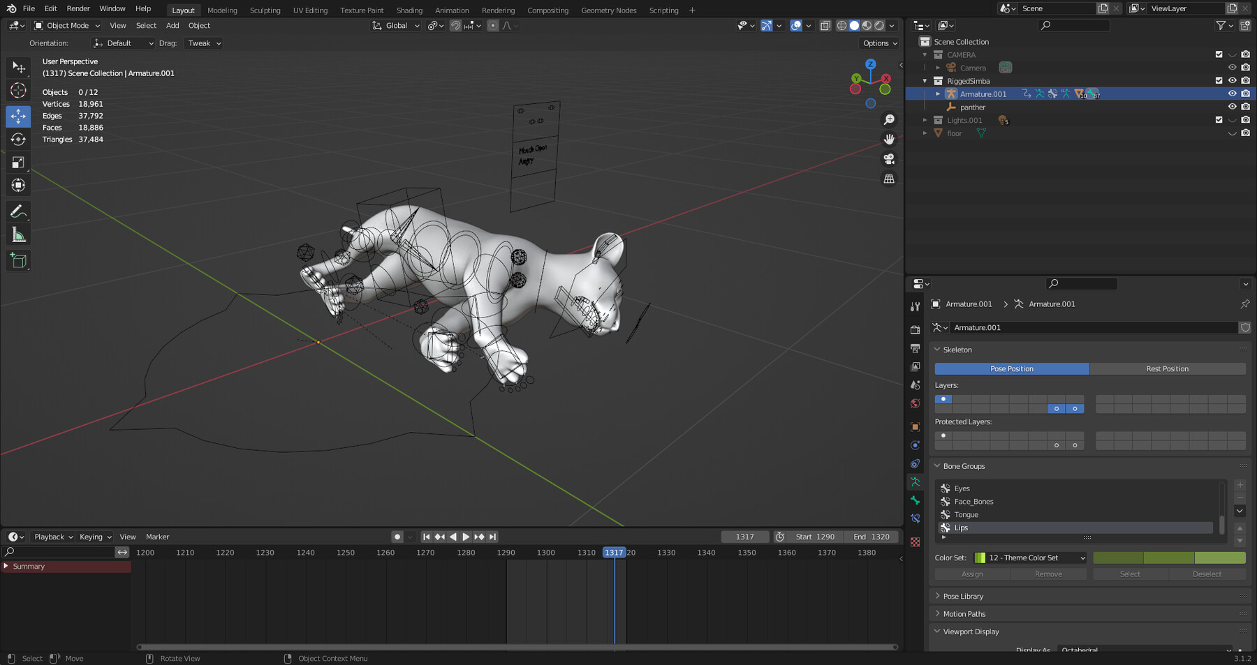 ArtStation - Fur White Lion Cub Rigged and Animated in Blender | Game Assets