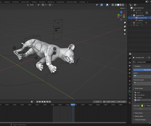 ArtStation - Fur White Lion Cub Rigged and Animated in Blender | Game Assets