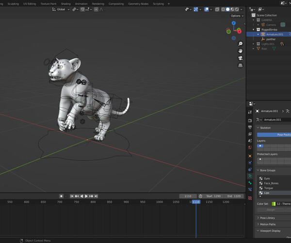 ArtStation - Fur White Lion Cub Rigged and Animated in Blender | Game Assets