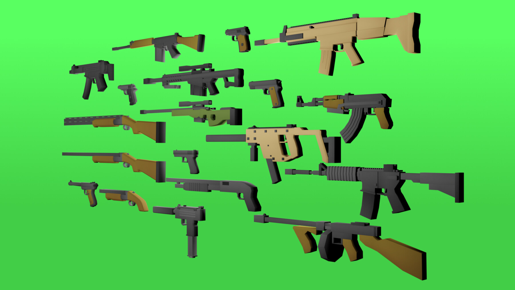 ArtStation - LowLY Poly - 19 Cartoon Guns | Game Assets
