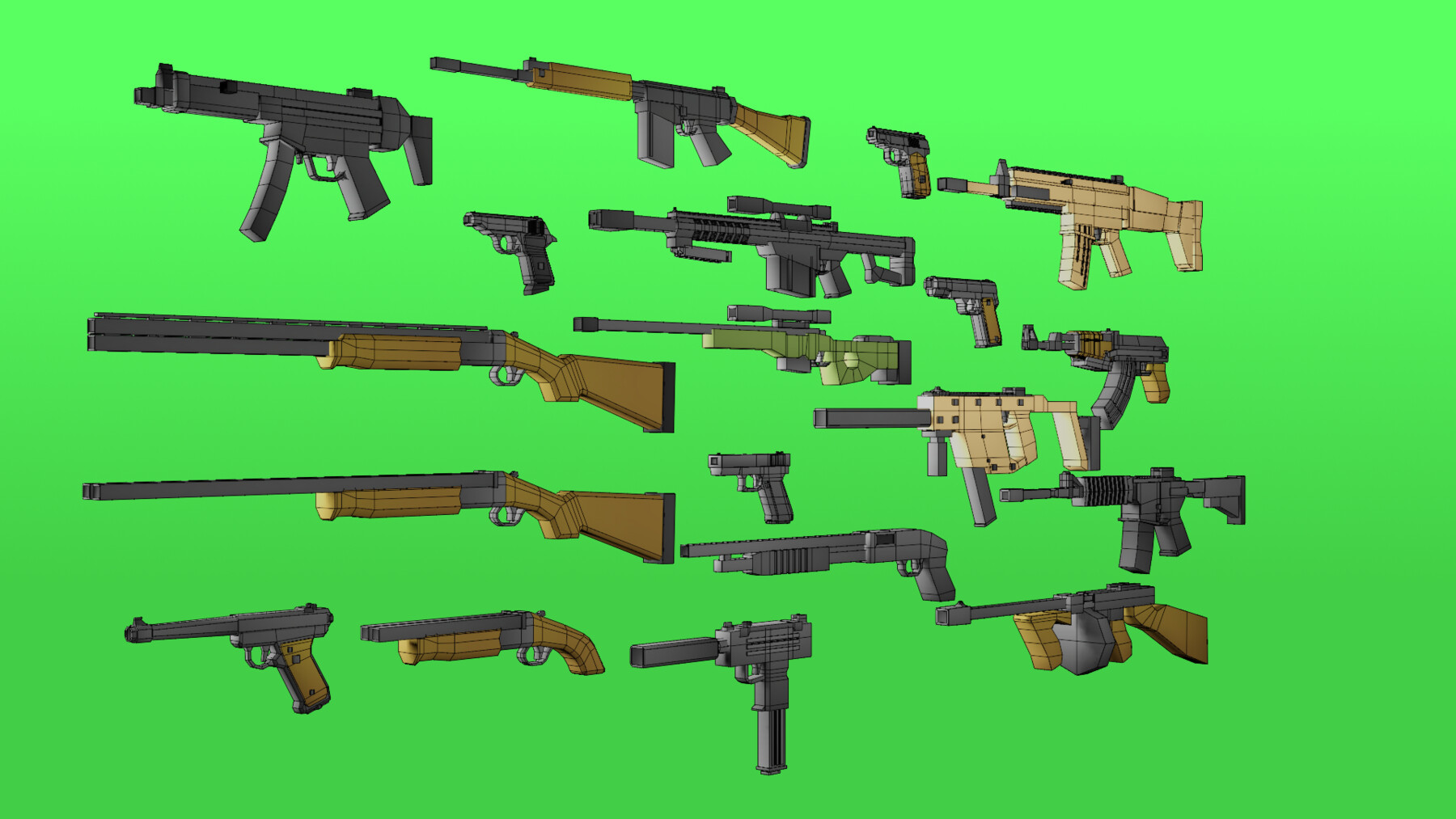 ArtStation - LowLY Poly - 19 Cartoon Guns | Game Assets