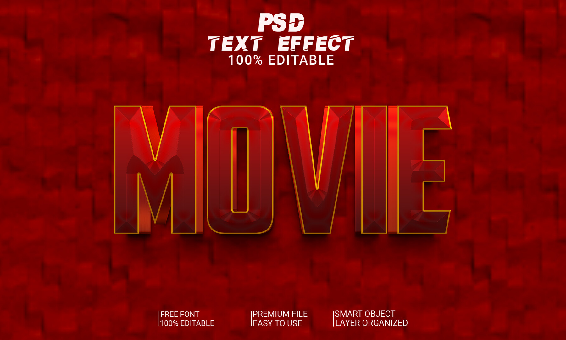 ArtStation - 3D Movie. PSD fully editable text effect. Layer style PSD ...