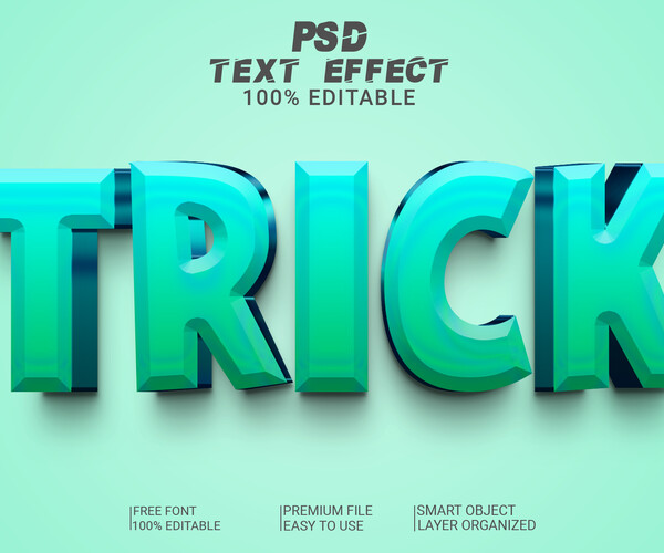 ArtStation - 3D Trick. PSD fully editable text effect. Layer style PSD ...