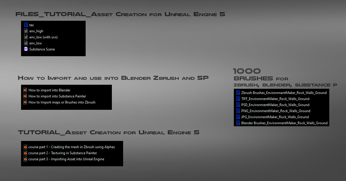 ArtStation - [30%OFF] 1000 Brushes | Environment Maker & Landscape Kit + TUTORIAL Creating Asset ...