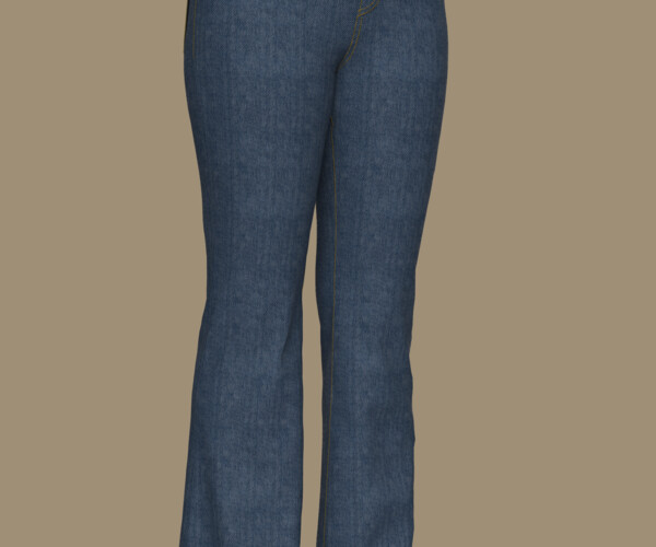 ArtStation - 3D FLARE DENIM PANTS | Resources