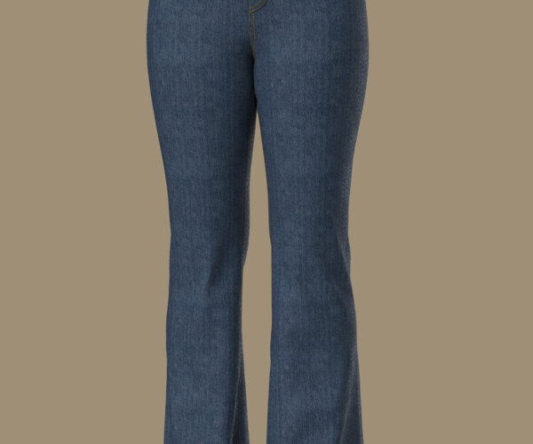 ArtStation - 3D FLARE DENIM PANTS | Resources