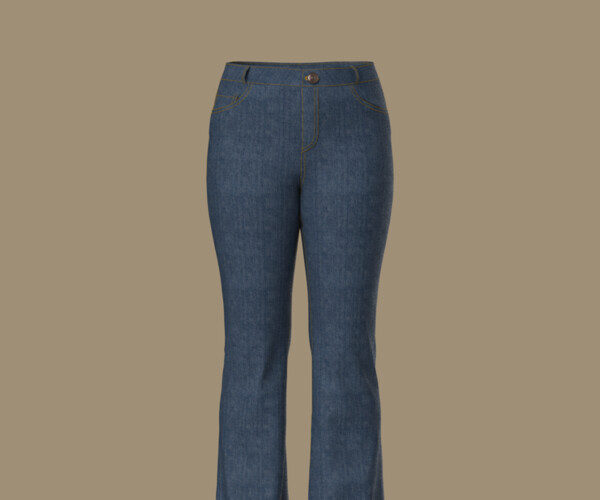 ArtStation - 3D FLARE DENIM PANTS | Resources