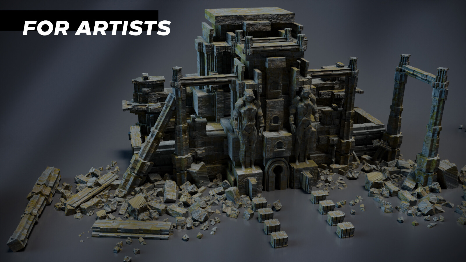 ArtStation - Ancient Temple | Ruins of the temple | Kitbash Asset Pack ...