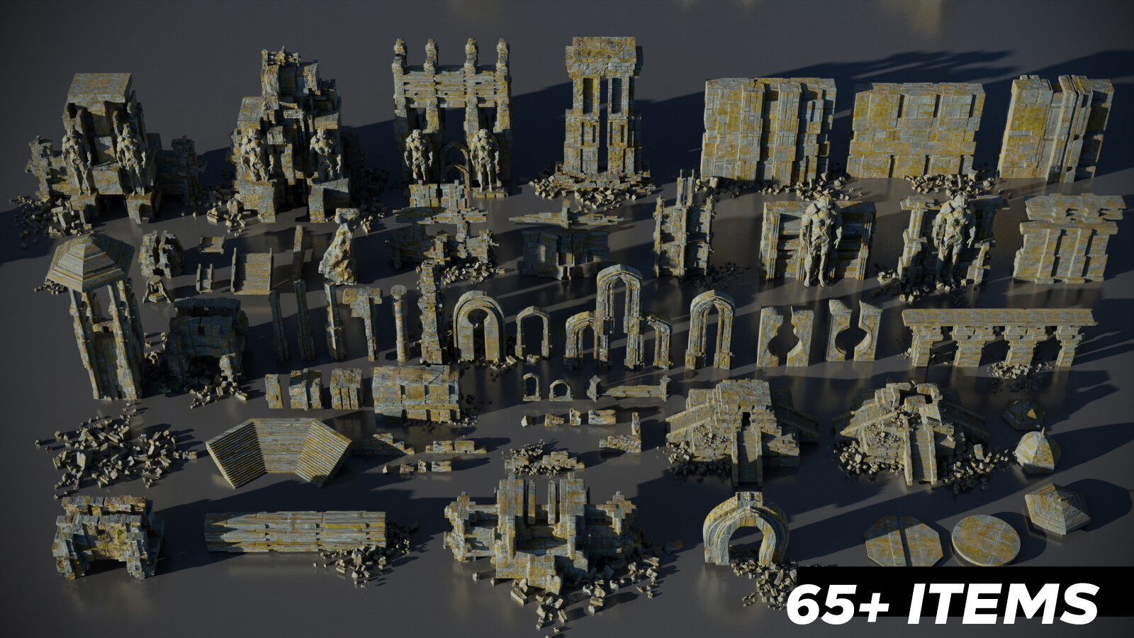 ArtStation - Ancient Temple | Ruins of the temple | Kitbash Asset Pack | Game Assets