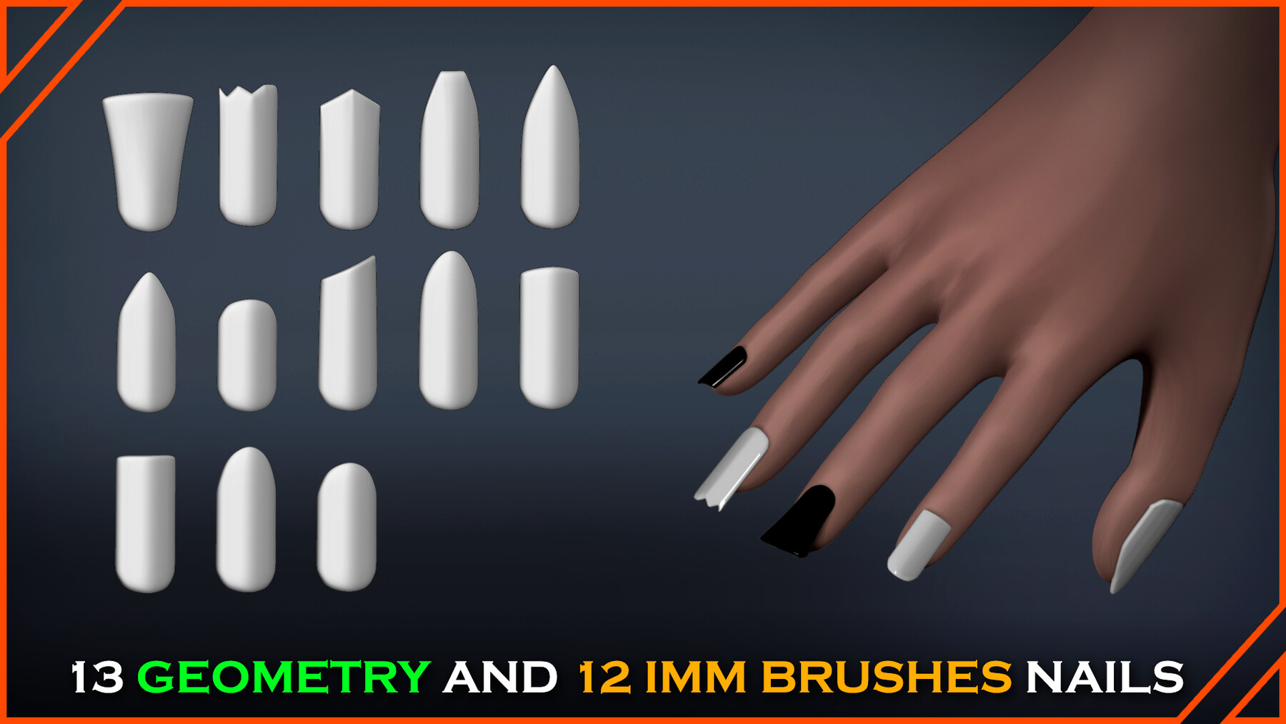 ArtStation - 13 Character Nails (Human) Mesh IMM and Geometry - ZBrushs ...