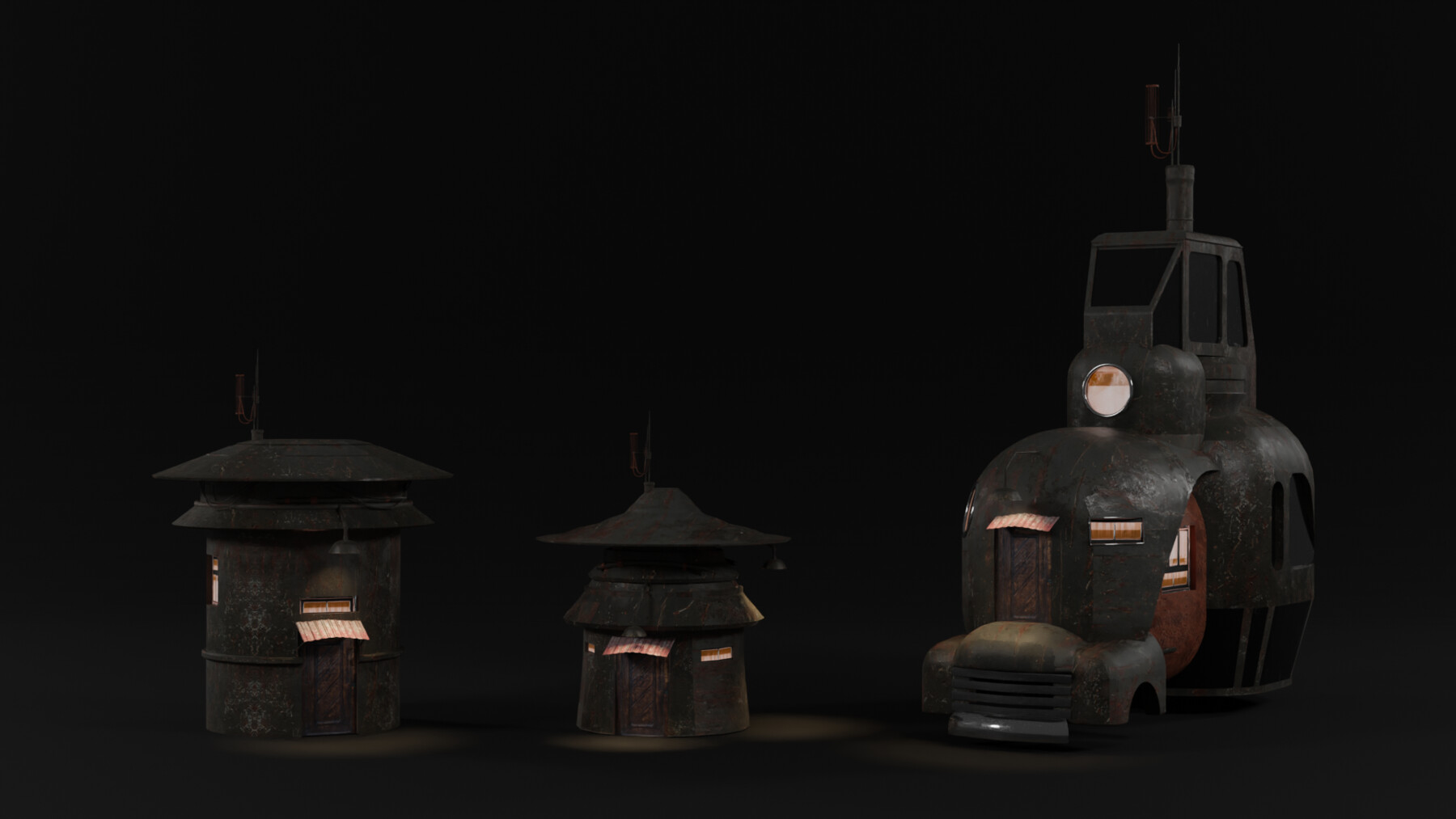 ArtStation - Rust Buckets - Whimsical Sci-Fi Kit-bash set | Resources