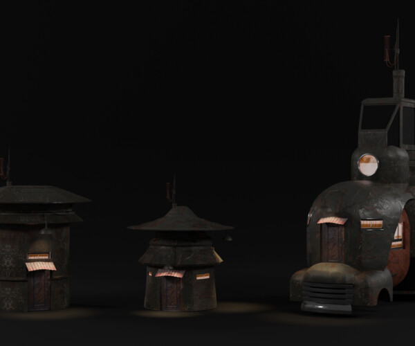 ArtStation - Rust Buckets - Whimsical Sci-Fi Kit-bash set | Resources