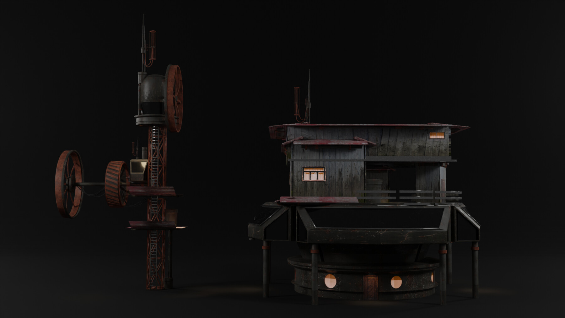 ArtStation - Rust Buckets - Whimsical Sci-Fi Kit-bash set | Resources