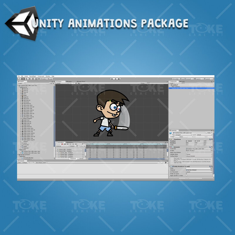 ArtStation - Cartoon Boy with Laser Gun | Game Assets