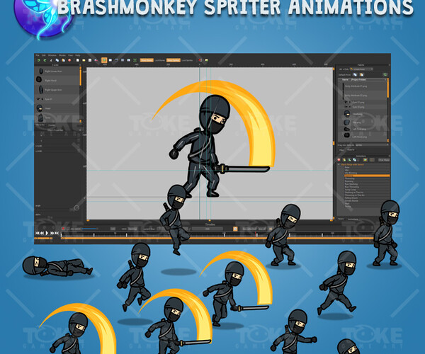ArtStation - Black Ninja with Sword | Game Assets