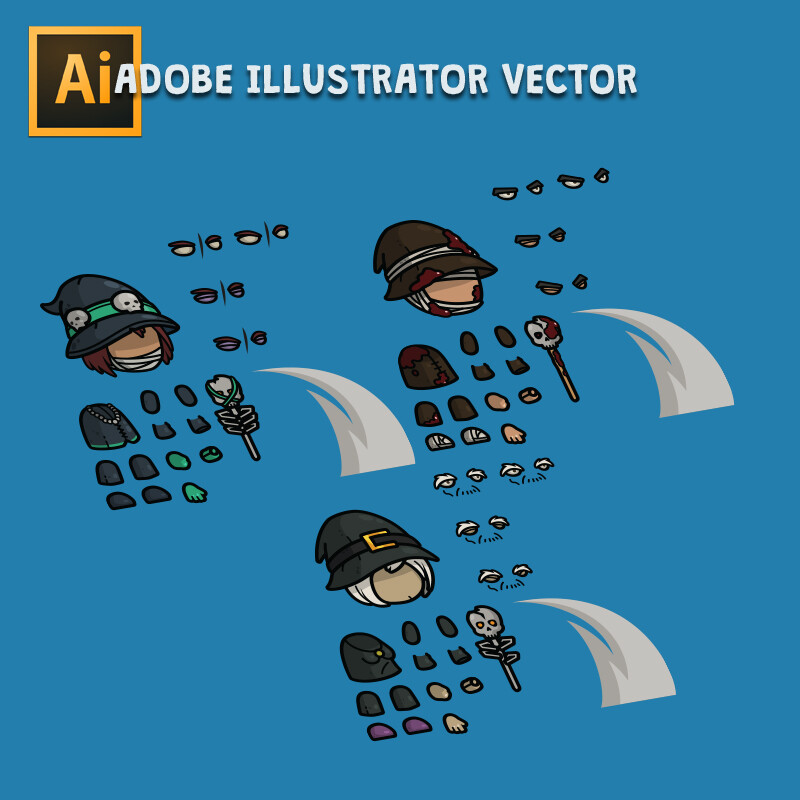 ArtStation - Evil Witch Character 3-Packs | Game Assets