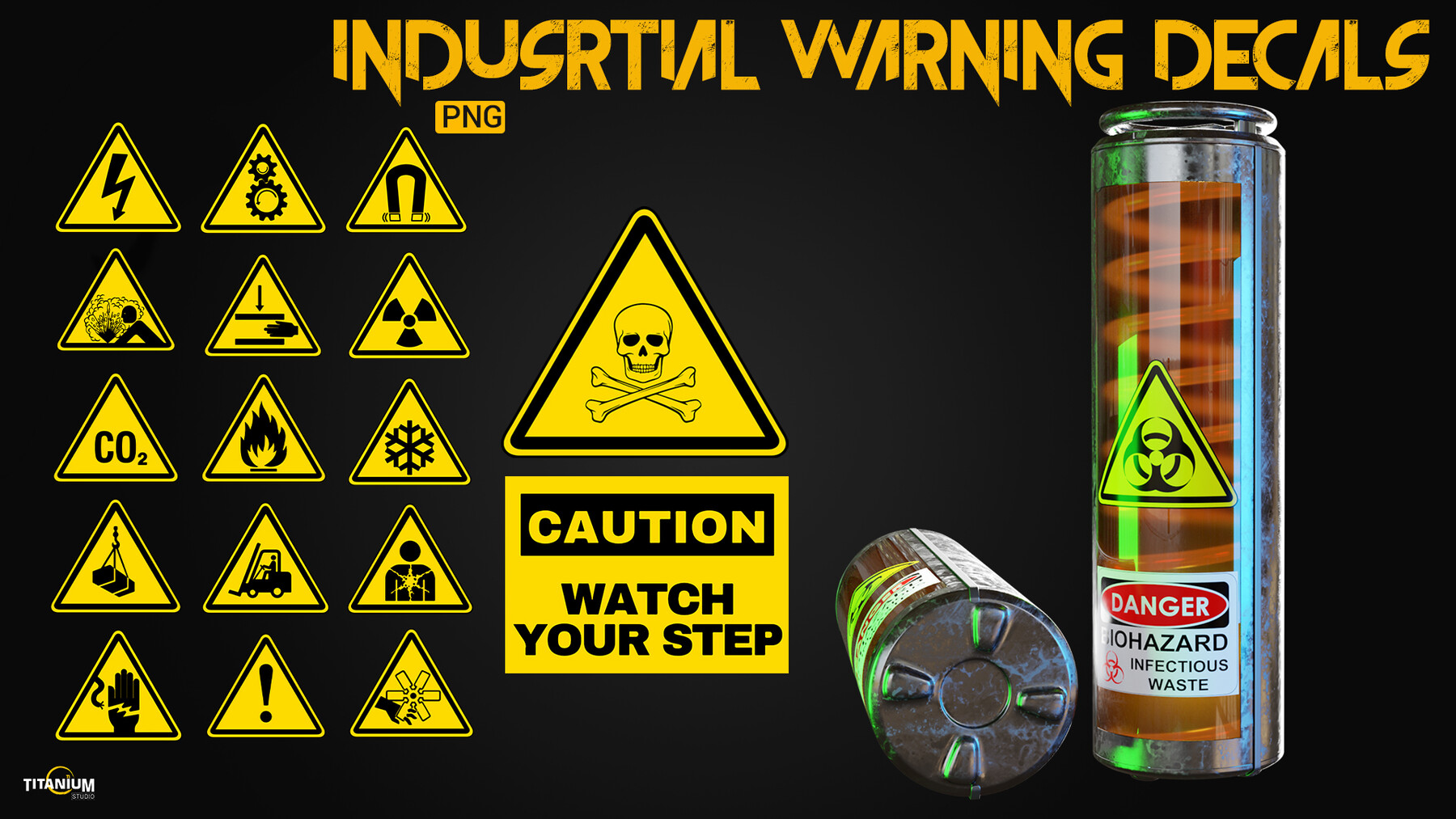 ArtStation - 75 png Warning Decals and Danger Sighns (2K) For Games And ...