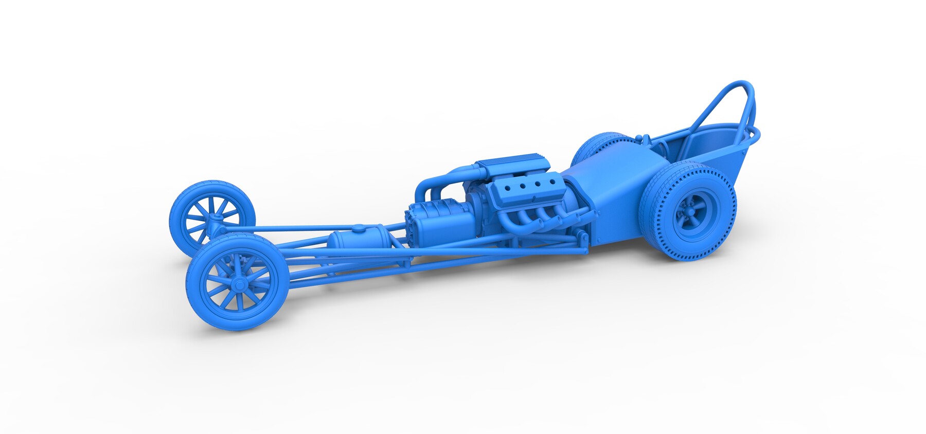 ArtStation - 3D printable Diecast Front engine old school dragster with ...