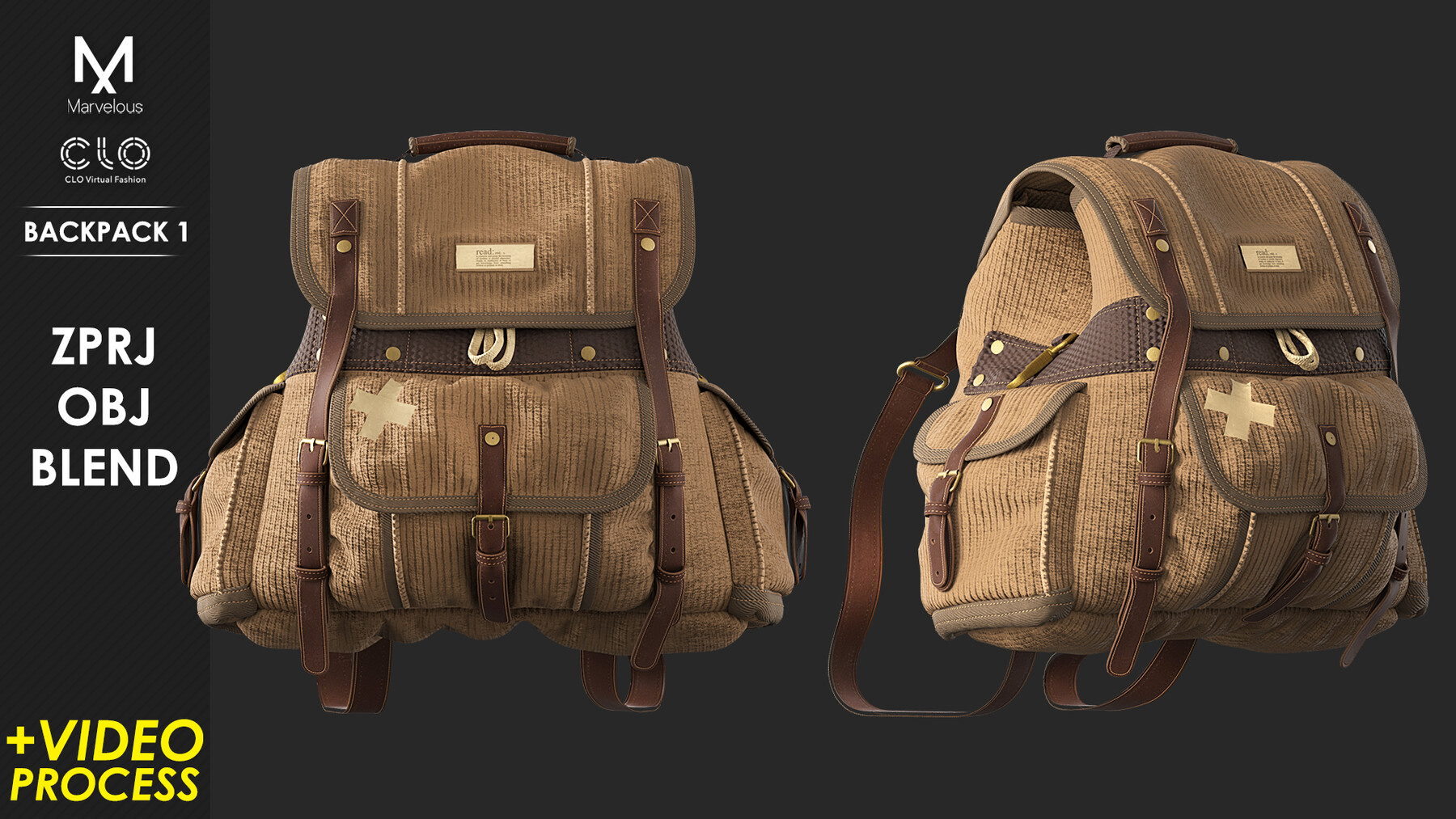 ArtStation - Procces of Creating Backpack 1 - Marvelous / CLO Project ...