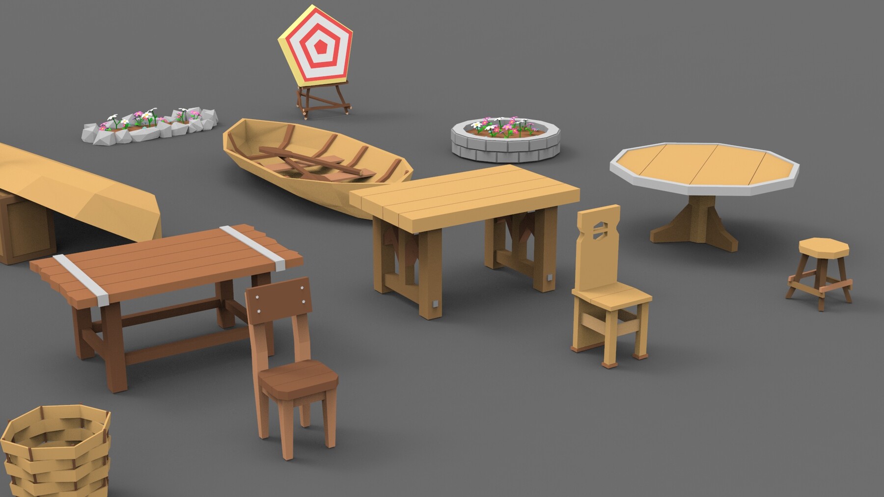 ArtStation - Low Poly Medieval Exterior Pack Collection Low-poly 3D ...