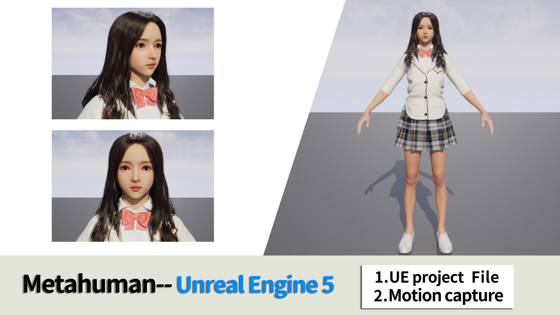 ArtStation - Nancy-The student in uniform--Metahuman/Unreal engine 5/Motion capture/Facial ...