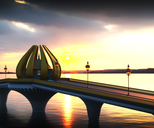 ArtStation - Fantasy Futuristic Bridge 3D model | Resources