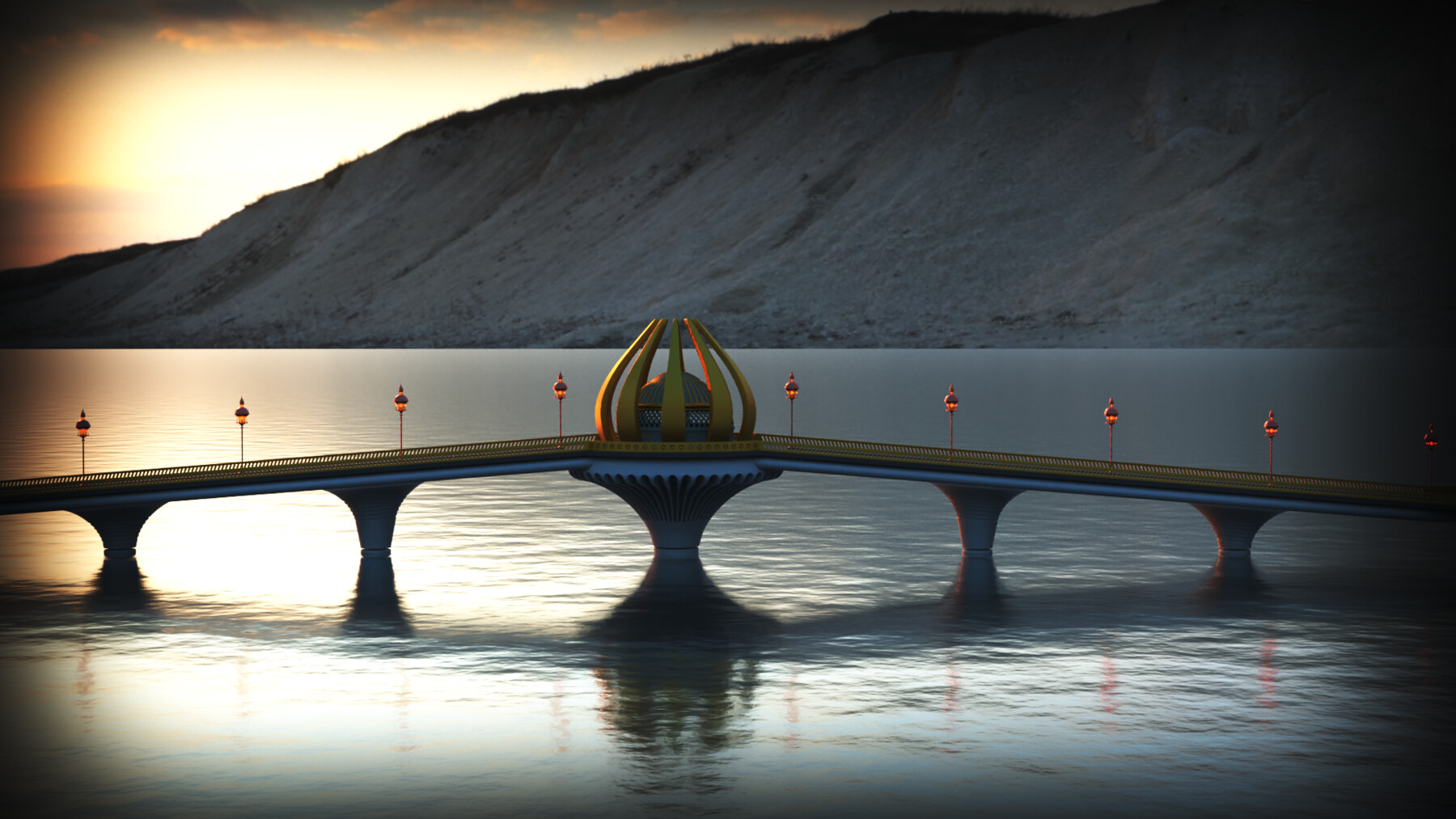 ArtStation - Fantasy Futuristic Bridge 3D model | Resources