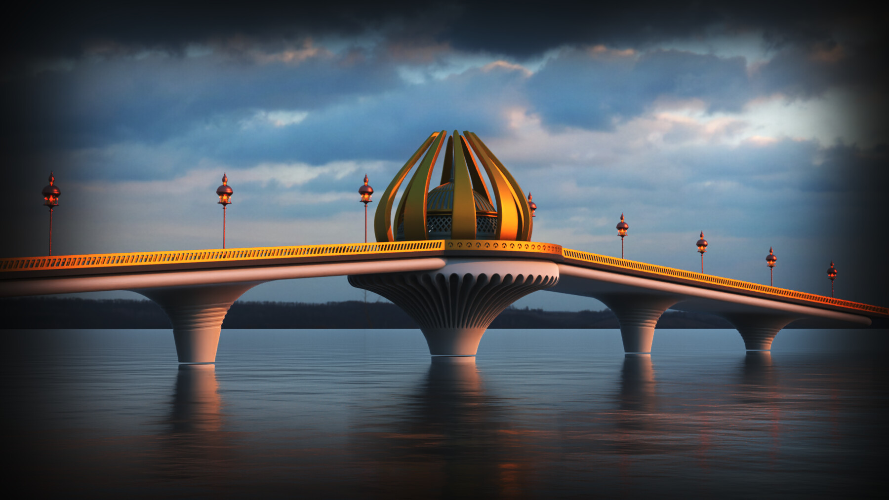ArtStation - Fantasy Futuristic Bridge 3D model | Resources