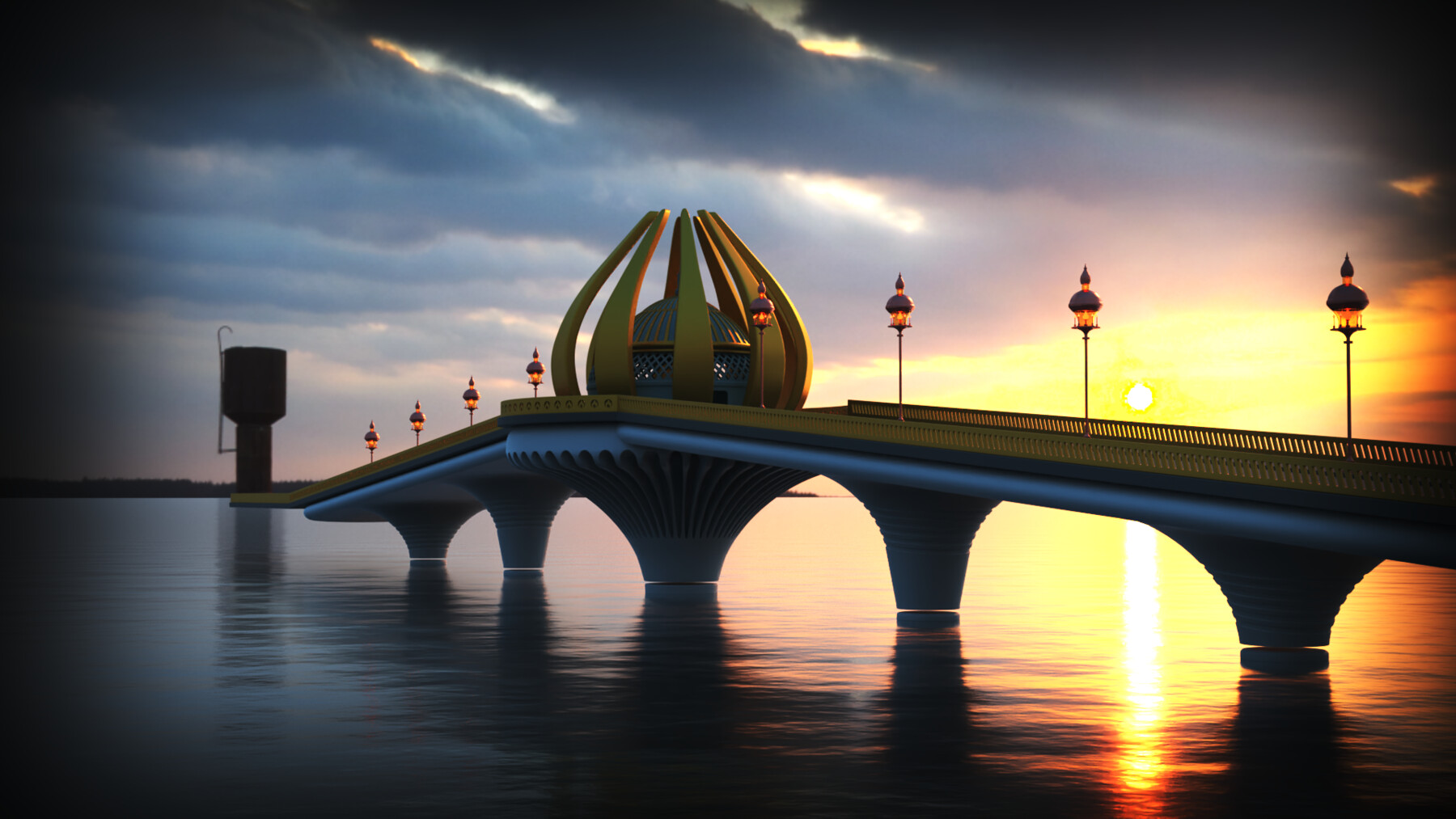 ArtStation - Fantasy Futuristic Bridge 3D model | Resources