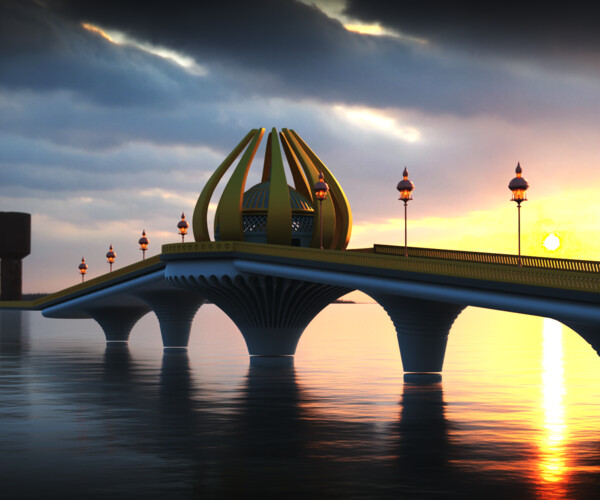 ArtStation - Fantasy Futuristic Bridge 3D model | Resources