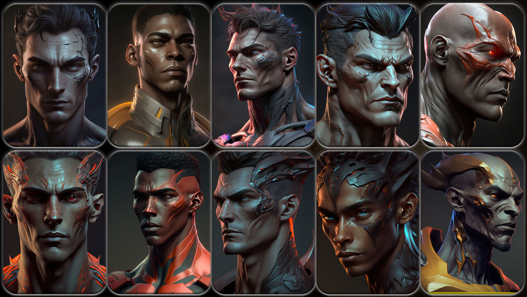 ArtStation - 300 Sci-Fi Head Sculpt (Male and Female) Reference Pack | 4K | v.9 | Artworks