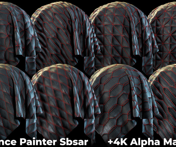 ArtStation - 50 Stitch Pattern - Substance Painter sbsar + 4k Alpha Map ...