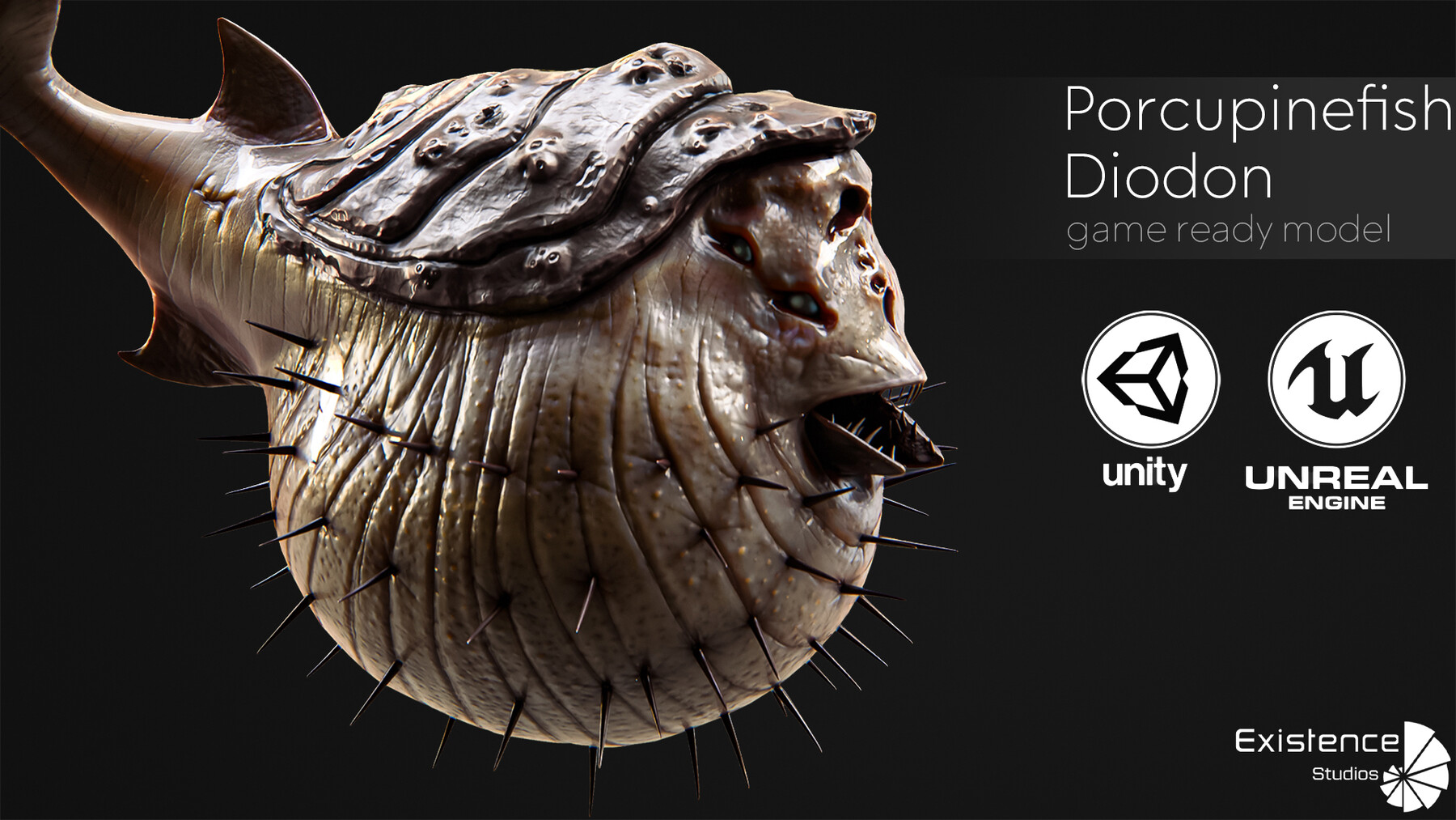 ArtStation - Fish low poly model / Porcupinefish Diodon lowpoly / ocean ...