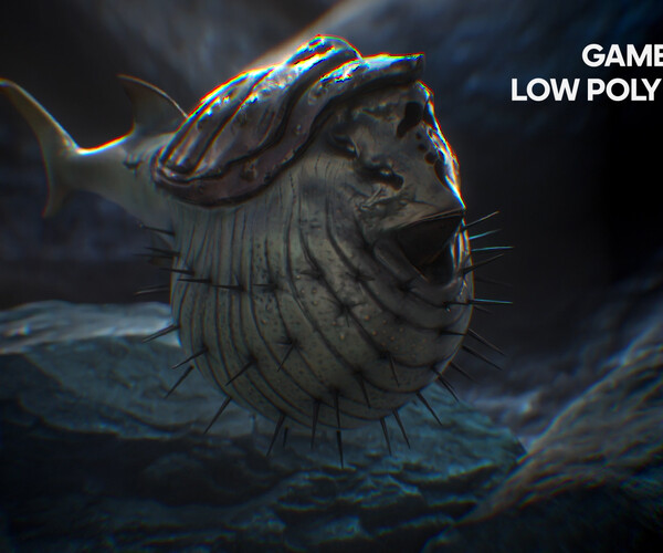 ArtStation - Fish low poly model / Porcupinefish Diodon lowpoly / ocean ...