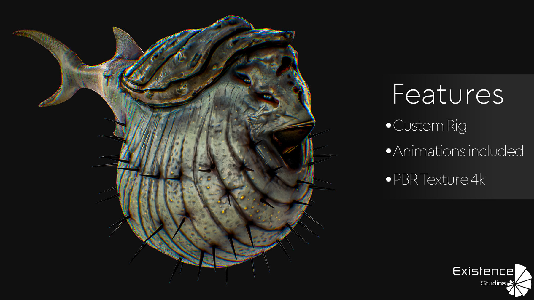 ArtStation - Fish low poly model / Porcupinefish Diodon lowpoly / ocean ...