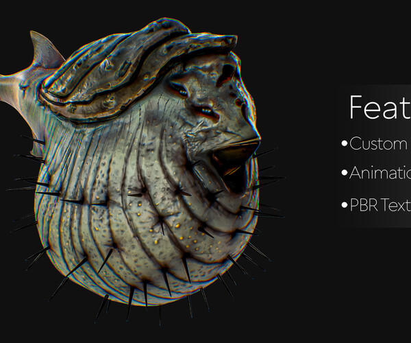 ArtStation - Fish low poly model / Porcupinefish Diodon lowpoly / ocean ...