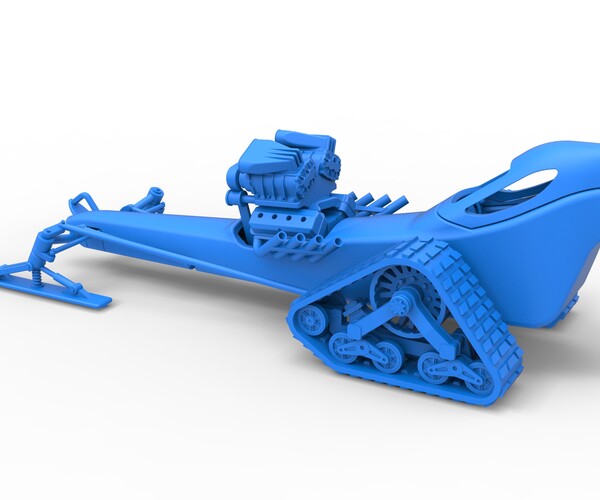 ArtStation - 3D printable Diecast Front engine old school snow dragster ...