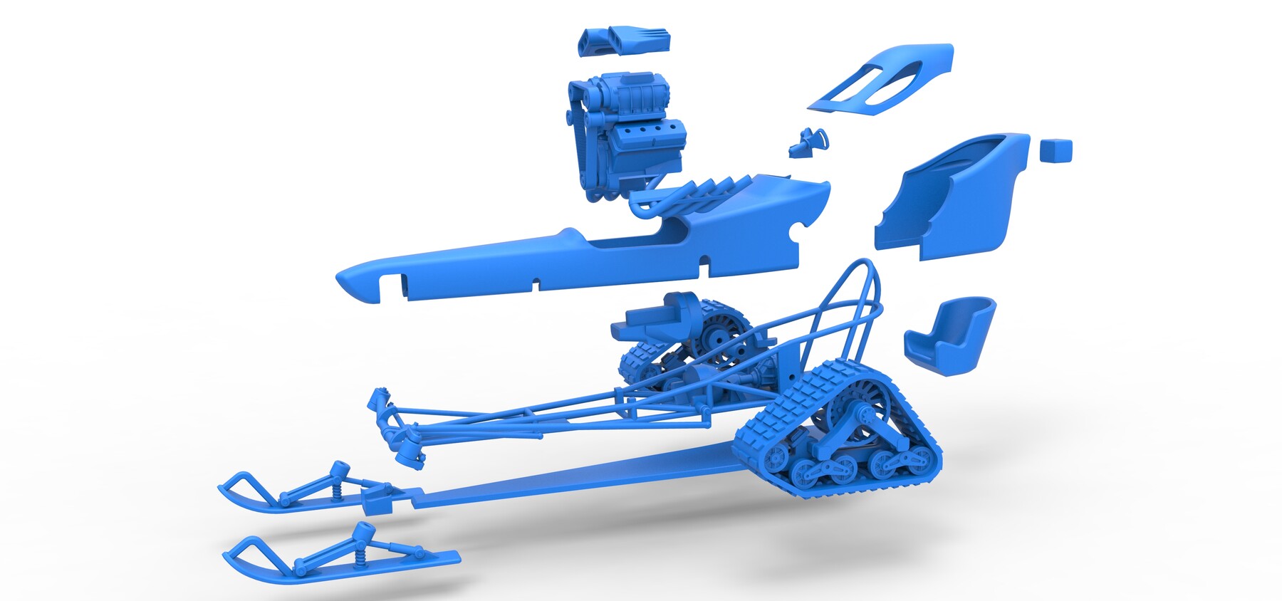 ArtStation - 3D printable Diecast Front engine old school snow dragster ...